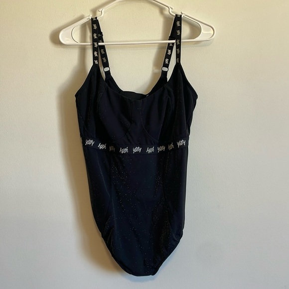 YITTY | Tops | Yitty Metallic Bodysuit Xl Black Lingerie Plus Tank ...